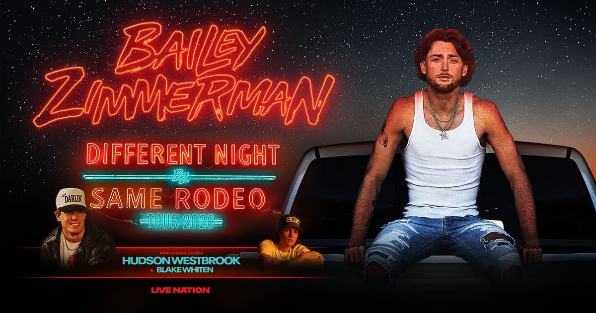 Bailey Zimmerman Unveils 2026 “Different Night, Same Rodeo” Tour Dates ...